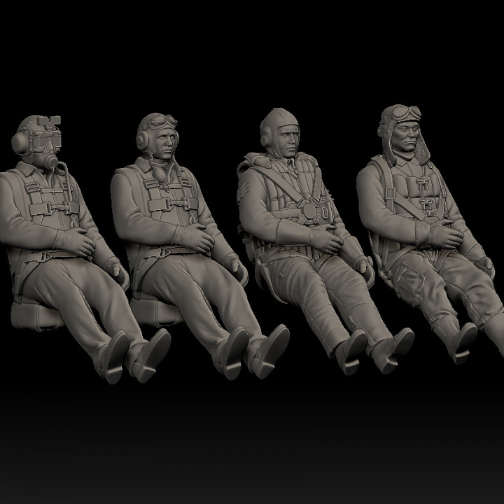 3D Printable pilots ww2 by 3Dimontis