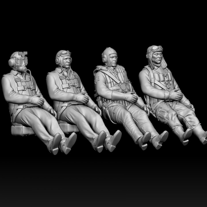 3D Printable pilots ww2 by Dmitry Tishchenkov