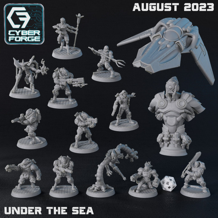 3D Printable Cyber Forge - August 2023 UNDER THE SEA by Titan Forge ...