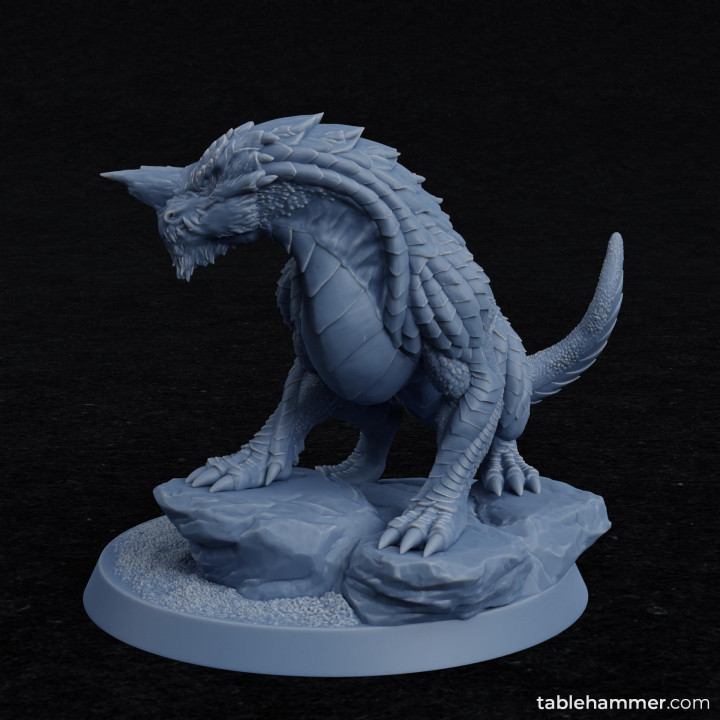 3D Printable Ignitius the Helldrake (drake/dragon creature) by Tablehammer