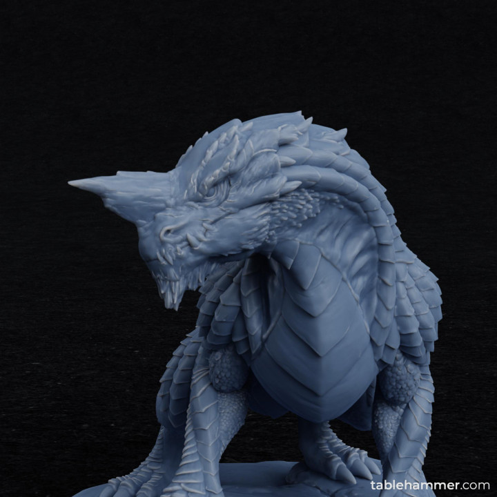 3D Printable Ignitius the Helldrake (drake/dragon creature) by Tablehammer