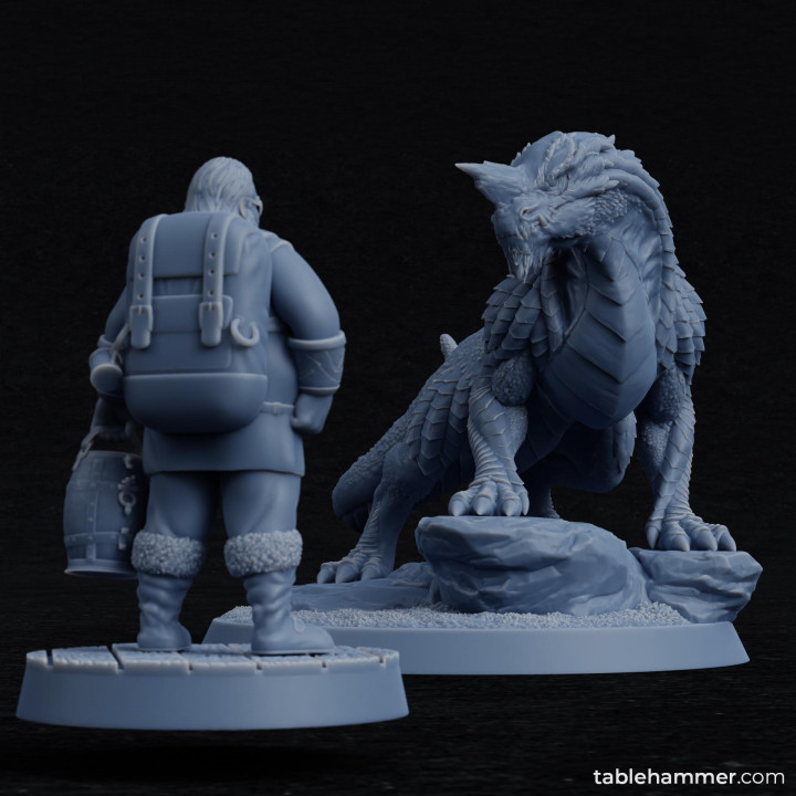 3D Printable Ignitius the Helldrake (drake/dragon creature) by Tablehammer