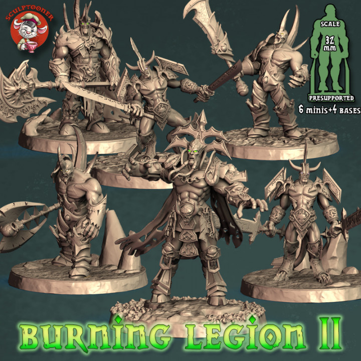3D Printable Burning Legion II - 32mm scale pre-supported squad by ...