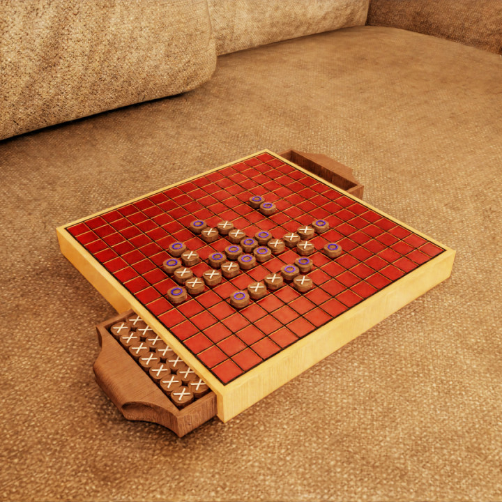3D Printable 5 in a Row Board Game by Lazy Bear