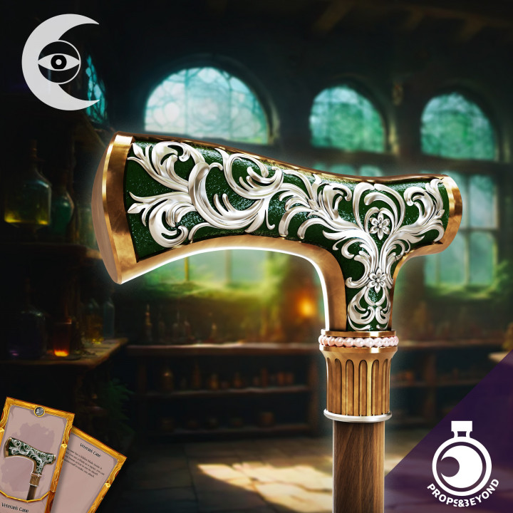 3D Printable Veteran's Cane - Staff Topper by Props&Beyond