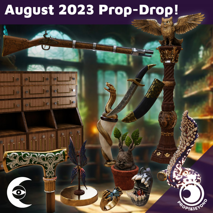 3D Printable August 2023 Prop Drop - Alchemist's Repository by Props&Beyond