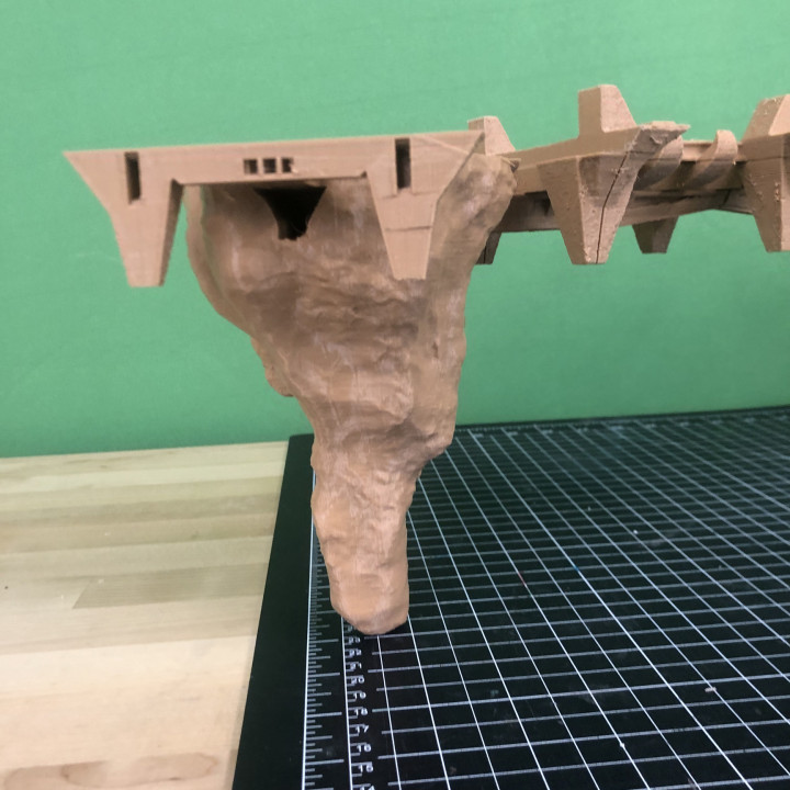 3D Printable Fortified Stalactite & Bridge Compound by GameScape3D