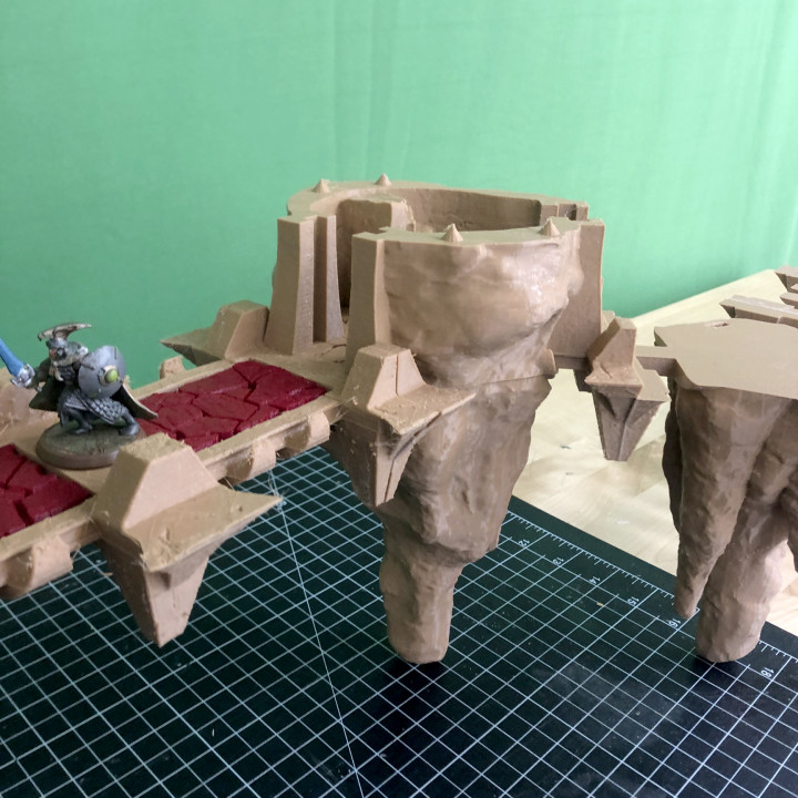 3D Printable Fortified Stalactite & Bridge Compound by GameScape3D
