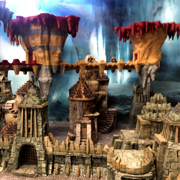 3D Printable Fortified Stalactite & Bridge Compound by GameScape3D