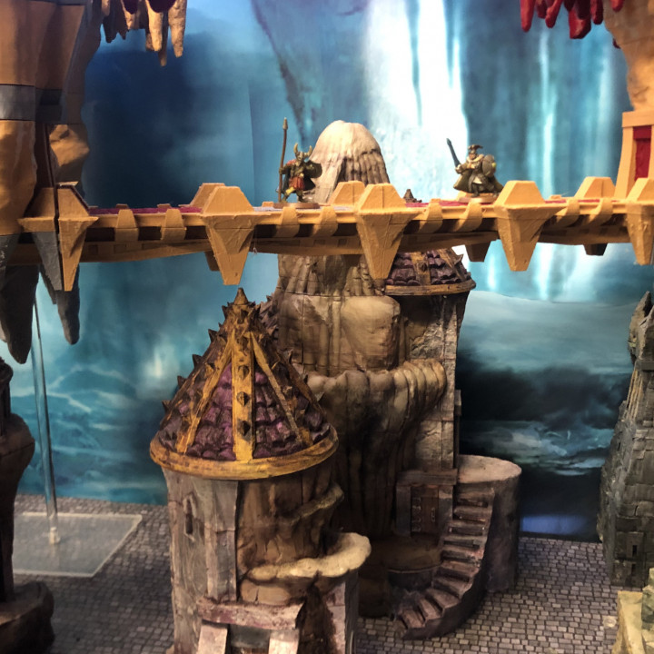 3D Printable Fortified Stalactite & Bridge Compound by GameScape3D
