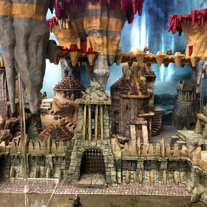 3D Printable Fortified Stalactite & Bridge Compound by GameScape3D
