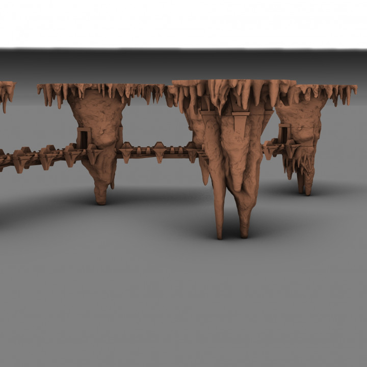 3D Printable Fortified Stalactite & Bridge Compound by GameScape3D
