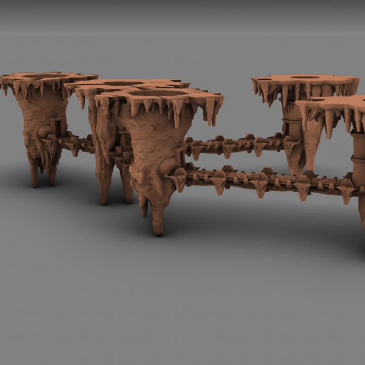 3D Printable Fortified Stalactite & Bridge Compound by GameScape3D