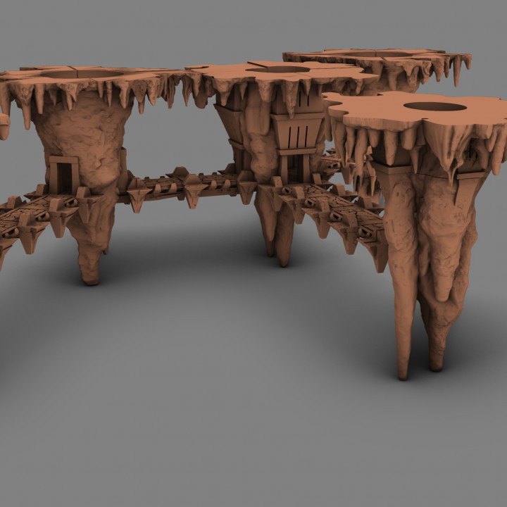 3D Printable Fortified Stalactite & Bridge Compound by GameScape3D