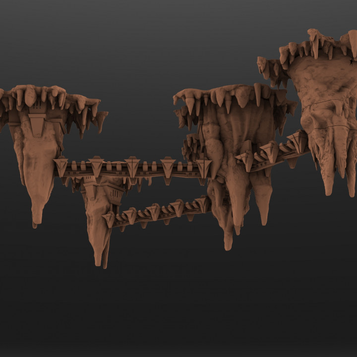 3D Printable Fortified Stalactite & Bridge Compound by GameScape3D