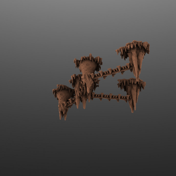 3D Printable Fortified Stalactite & Bridge Compound by GameScape3D