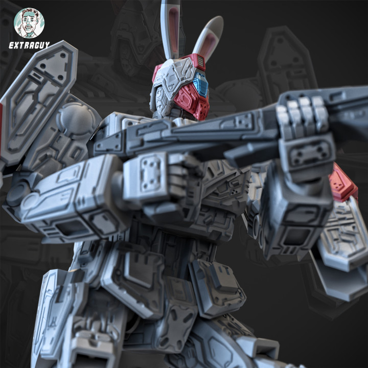 3D Printable Standing Tank Mech 3D Printable 75mm by Extra Guy