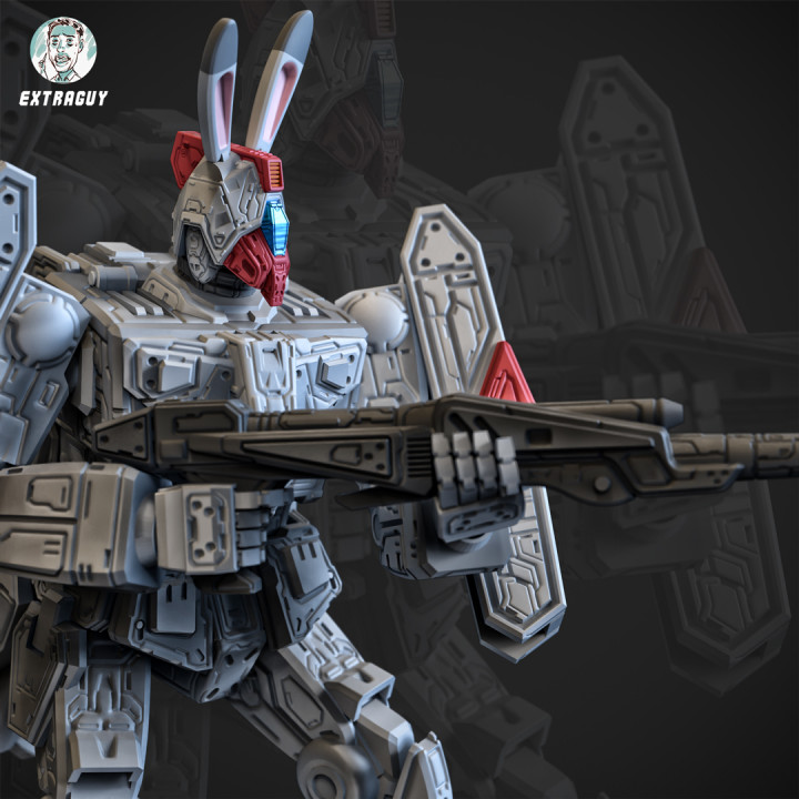 3D Printable Standing Tank Mech 3D Printable 75mm by Extra Guy