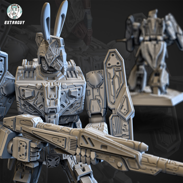 3D Printable Standing Tank Mech 3D Printable 75mm by Extra Guy