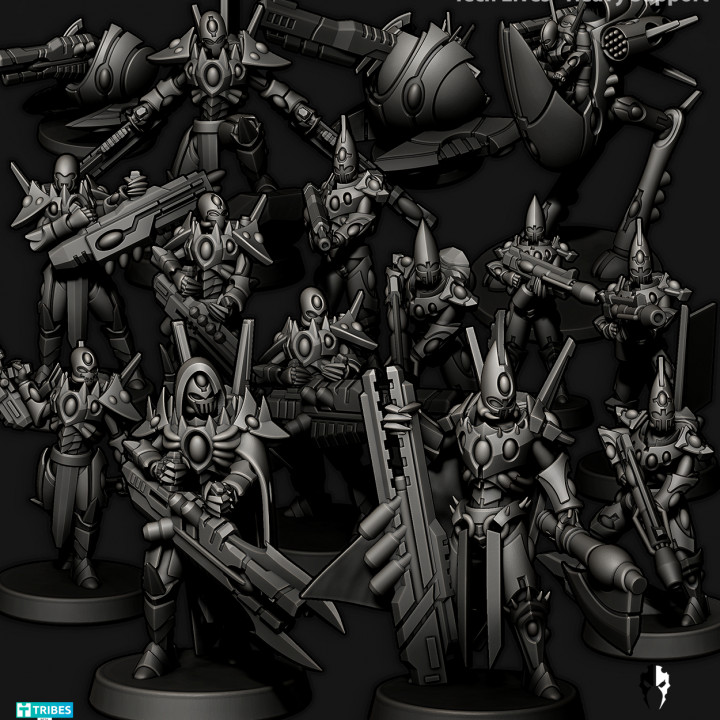 3D Printable Tech Elves - Heavy Fire Support by Edge Miniatures