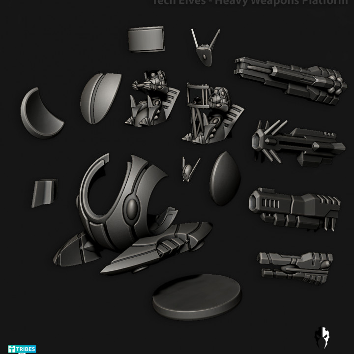 3D Printable Tech Elves - Heavy Fire Support by Edge Miniatures