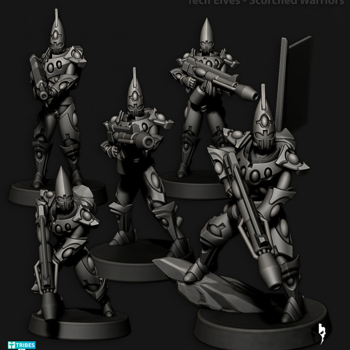 3D Printable Tech Elves - Heavy Fire Support by Edge Miniatures