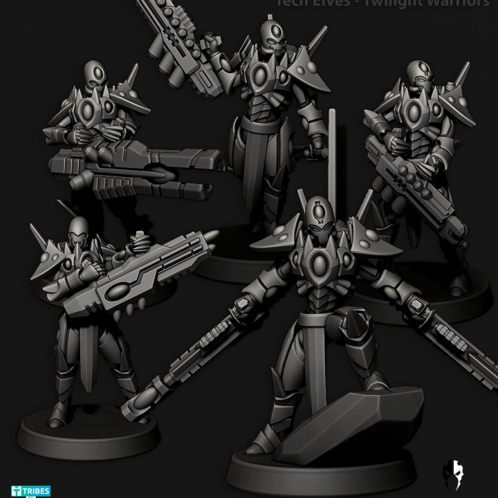 3D Printable Tech Elves - Heavy Fire Support by Edge Miniatures