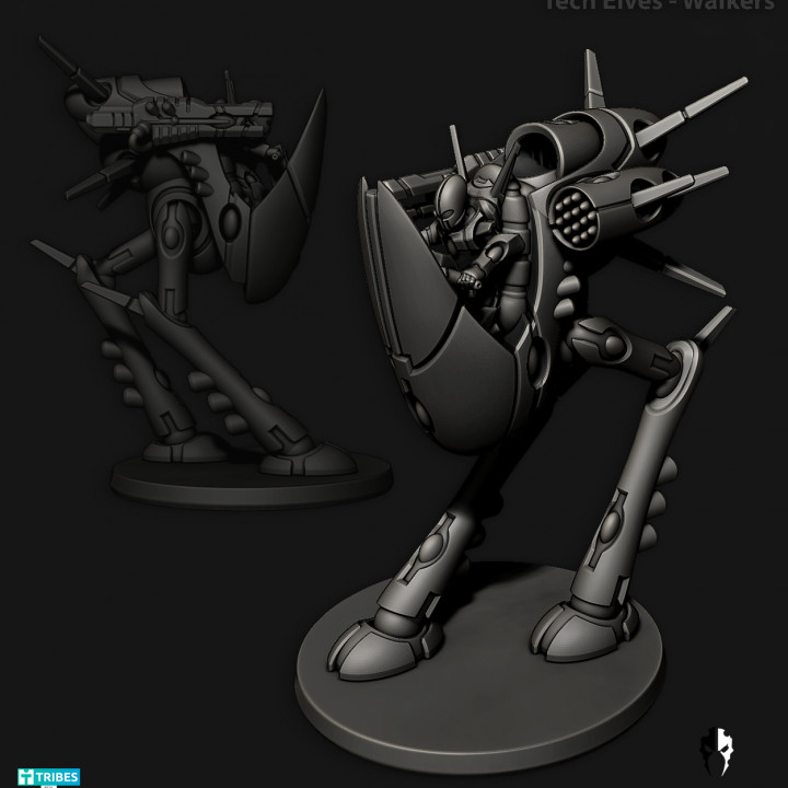 3D Printable Tech Elves - Heavy Fire Support by Edge Miniatures