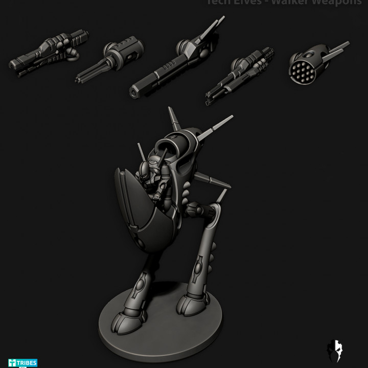 3D Printable Tech Elves - Heavy Fire Support by Edge Miniatures