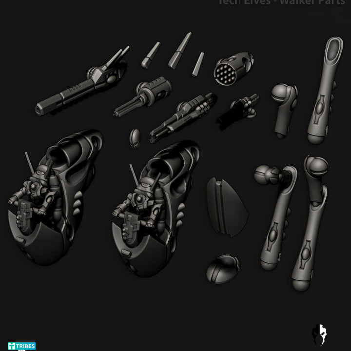 3D Printable Tech Elves - Heavy Fire Support by Edge Miniatures