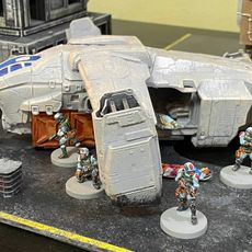 3D Printable Cyberpunk - NeoGlide V-4 - Shock Team flyer / VTOL by UNIT9