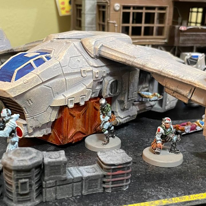 3D Print of Cyberpunk - NeoGlide V-4 - Shock Team flyer / VTOL by ...