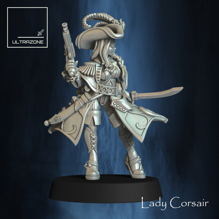 3D Printable Lady Corsair "Abigail" by Amida