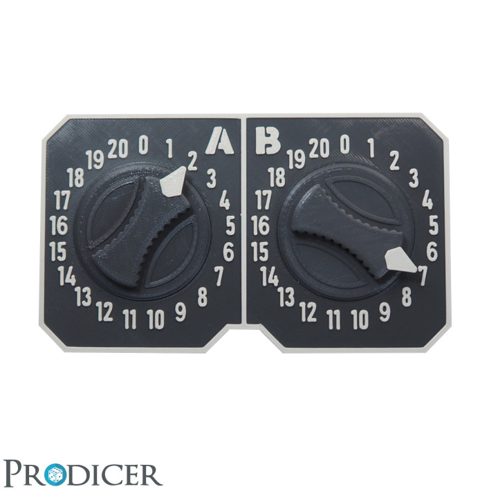 3D Printable 2x20 Pro Counter - Point counter for 2 Players by PRODICER ...