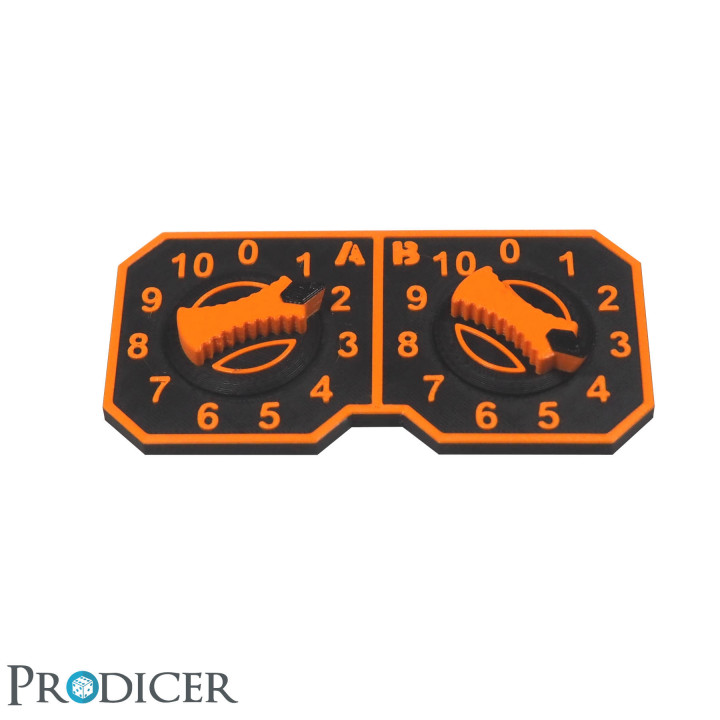 3D Printable 2x10 Pro Counter - point counter for 2 Players by PRODICER ...