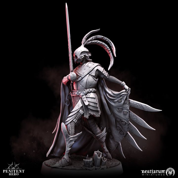 3D Printable Hawk Knight | House Lionheart | Hero by Bestiarum Miniatures