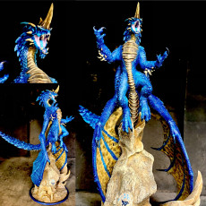 3D Printable Legendary Chromatic Blue Dragon by Rescale Miniatures