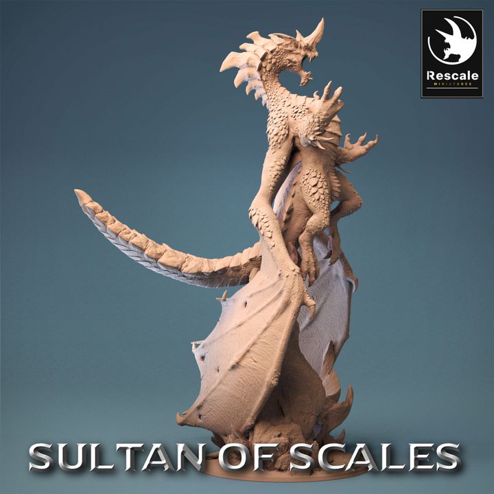 3D Printable Legendary Chromatic Blue Dragon by Rescale Miniatures