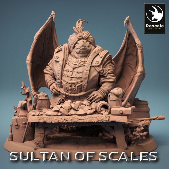 3D Printable Dragonborn Gemstone Peddler Shop by Rescale Miniatures