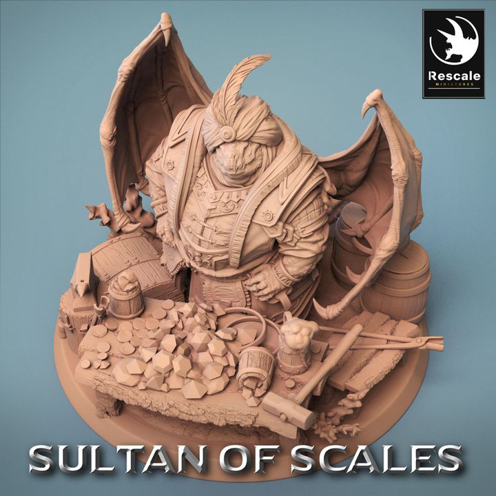 3D Printable Dragonborn Gemstone Peddler Shop by Rescale Miniatures