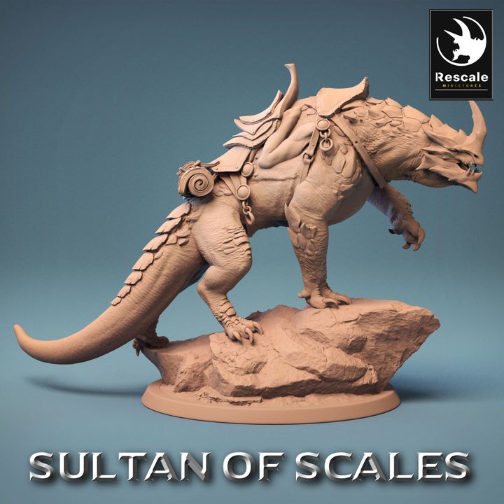 3D Printable Dragonborn Mount Snarl by Rescale Miniatures