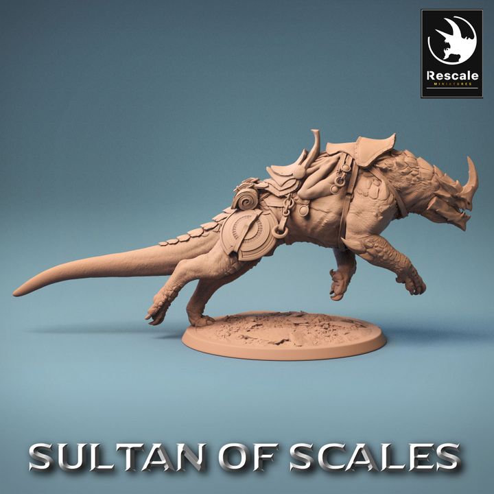 3D Printable Dragonborn Mount Charge A by Rescale Miniatures