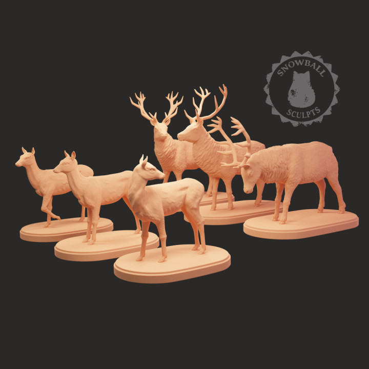 3D Printable Deer Set by Snowball Sculpts
