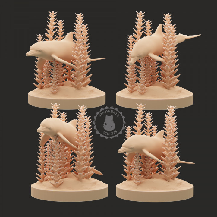 3D Printable Dolphin Set by Snowball Sculpts