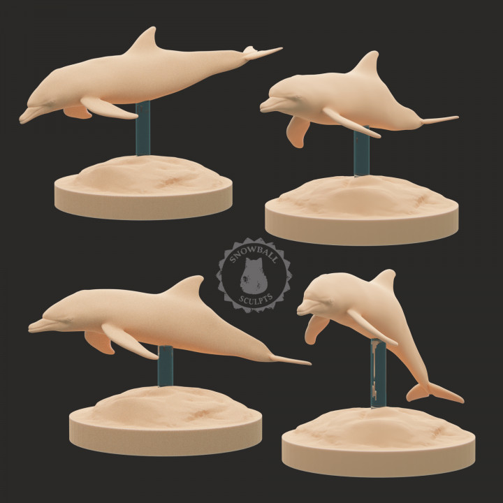 3D Printable Dolphin Set by Snowball Sculpts