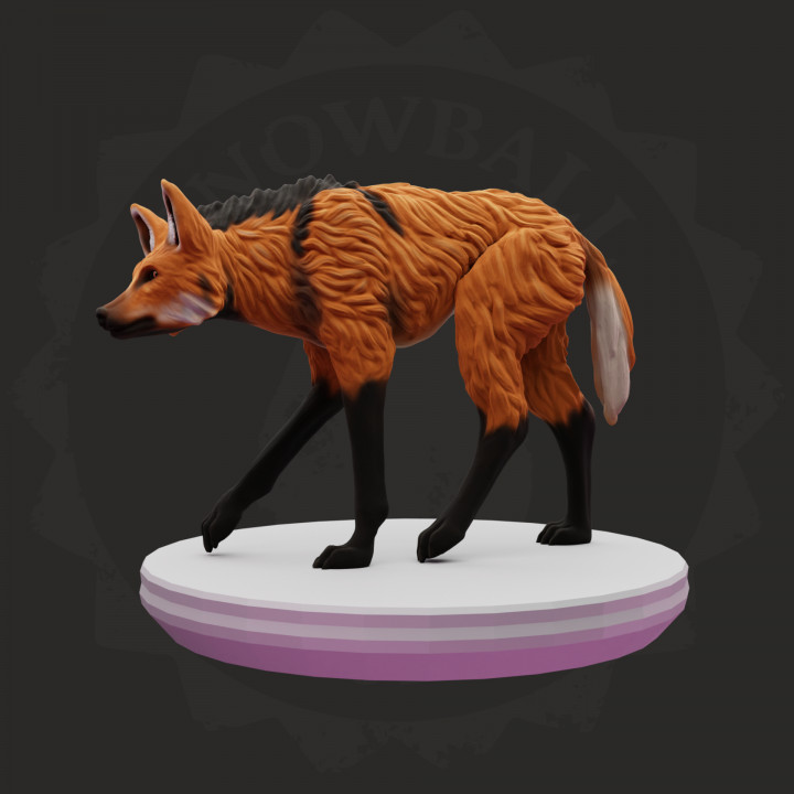 3D Printable Maned Wolf Set by Snowball Sculpts