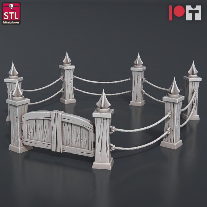 3D Printable Jousting Fighting Ring by STL Miniatures