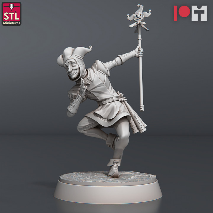 3D Printable Royal Jester A by STL Miniatures