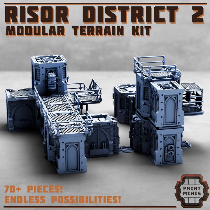 3D Printable Risor District Terrain Kit 2.0 by Print Minis