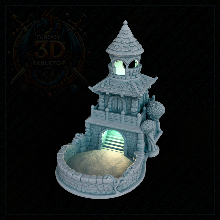 3D Printable Fantasy Dice Tower by Fantasy 3D Tabletop
